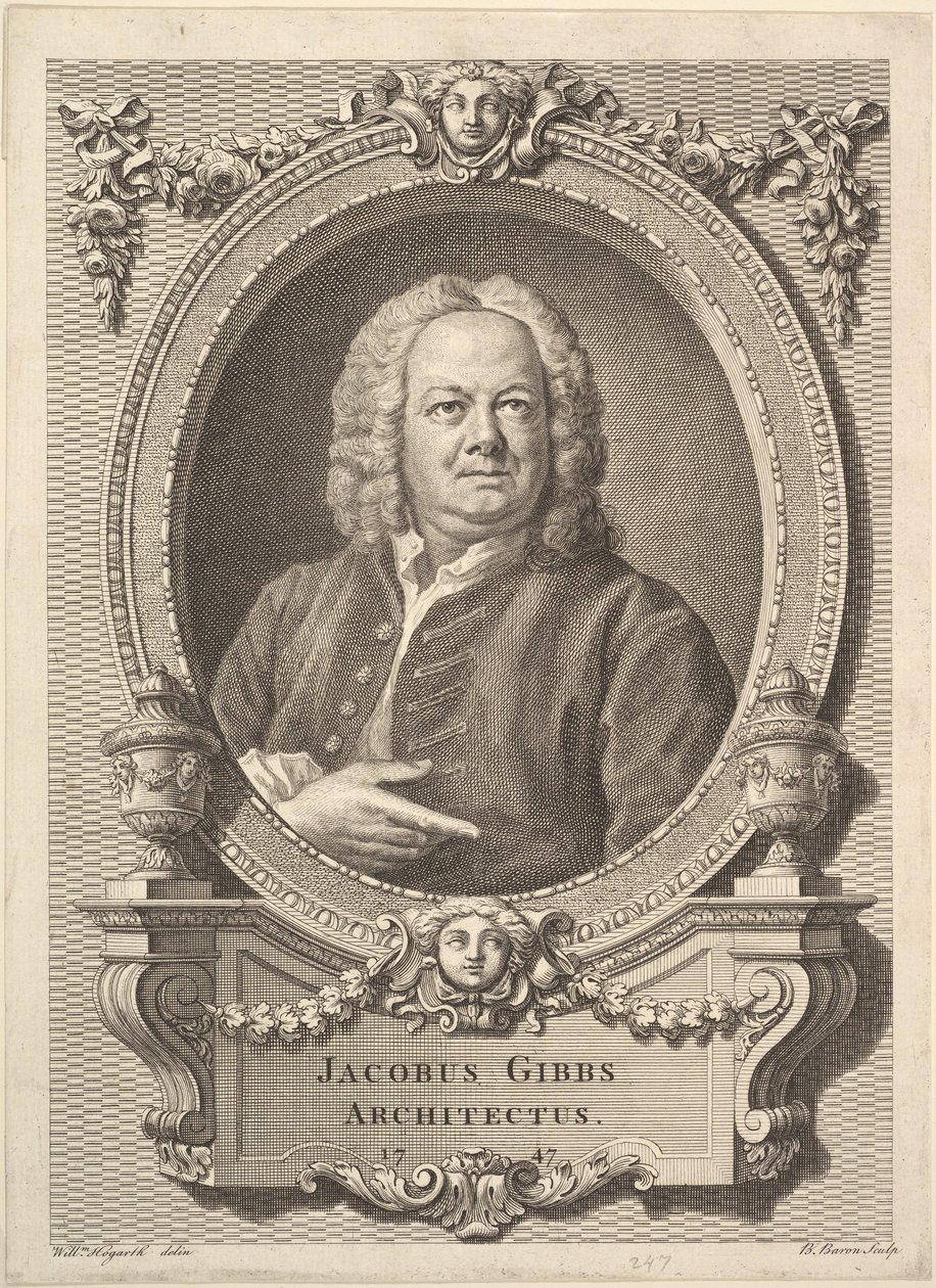 Jacobus Gibbs, Architect by Bernard Baron: Fine art print