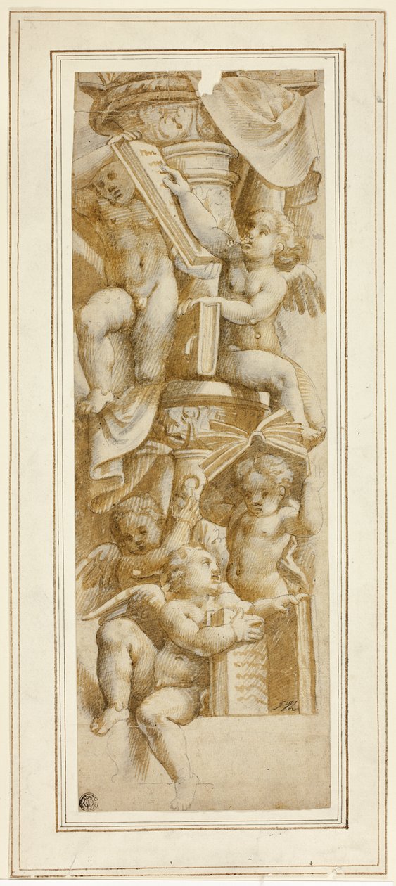 Five Putti with Books by Bernardino Gatti: Fine art print