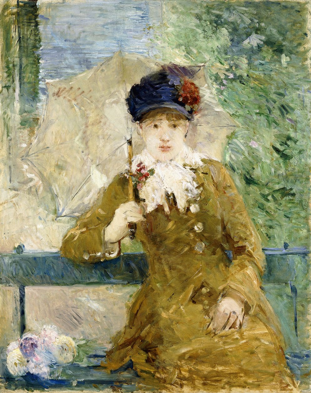 Woman with an Umbrella by Berthe Morisot: Fine art print