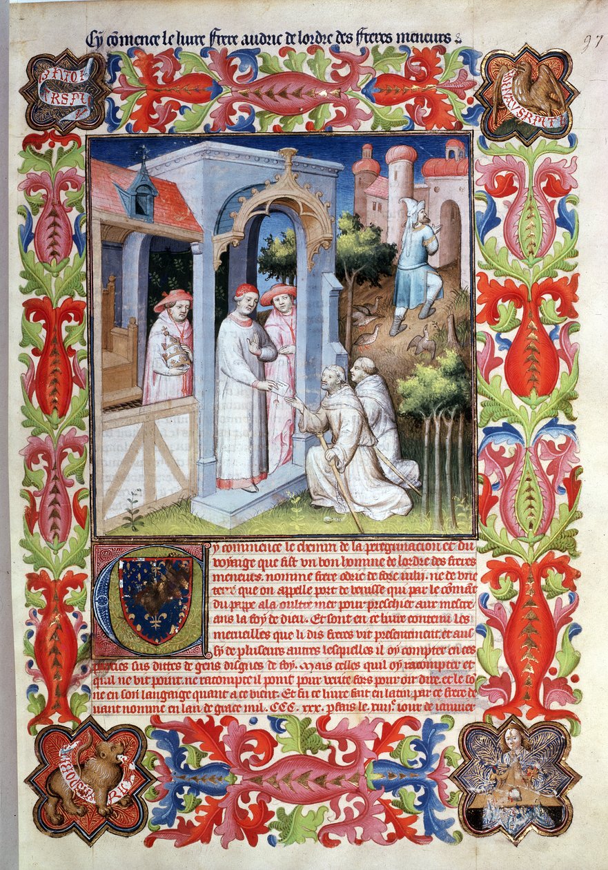 Odorico da Pordenone and James of Ireland take their leave of Pope John ...