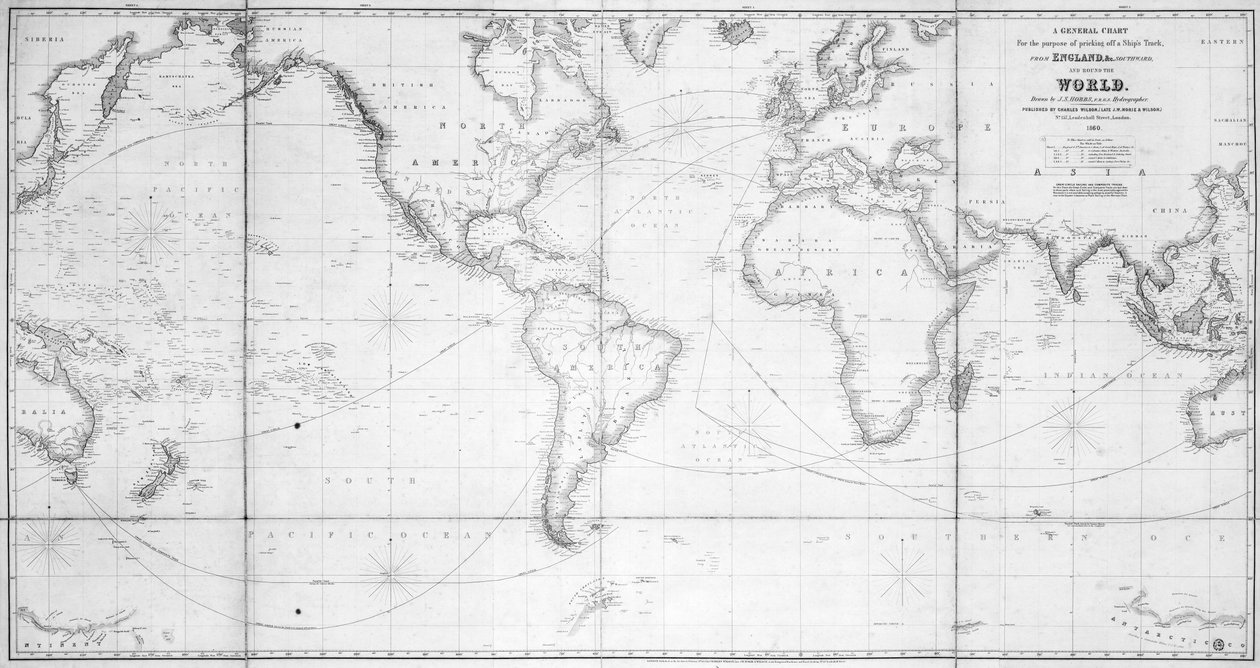 A general chart for the purpose of picking off a ship's track