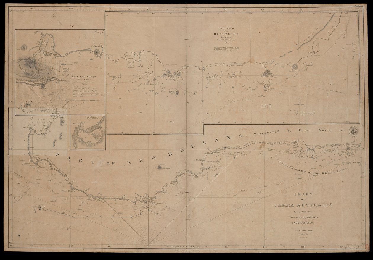 Chart of Terra Australis by M Flinders, Commr of His Majesty's Sloop ...