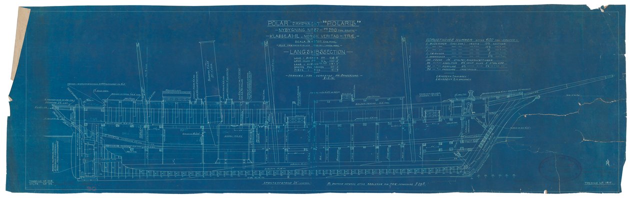 Longitudinal Section Plan of 'Endurance' as 'Polaris'