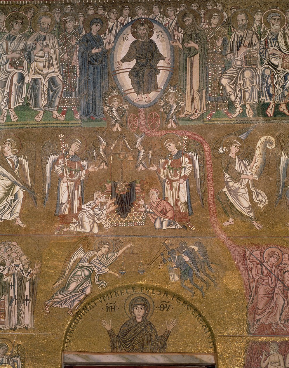 The Last Judgement (detail) by Byzantine: Fine art print