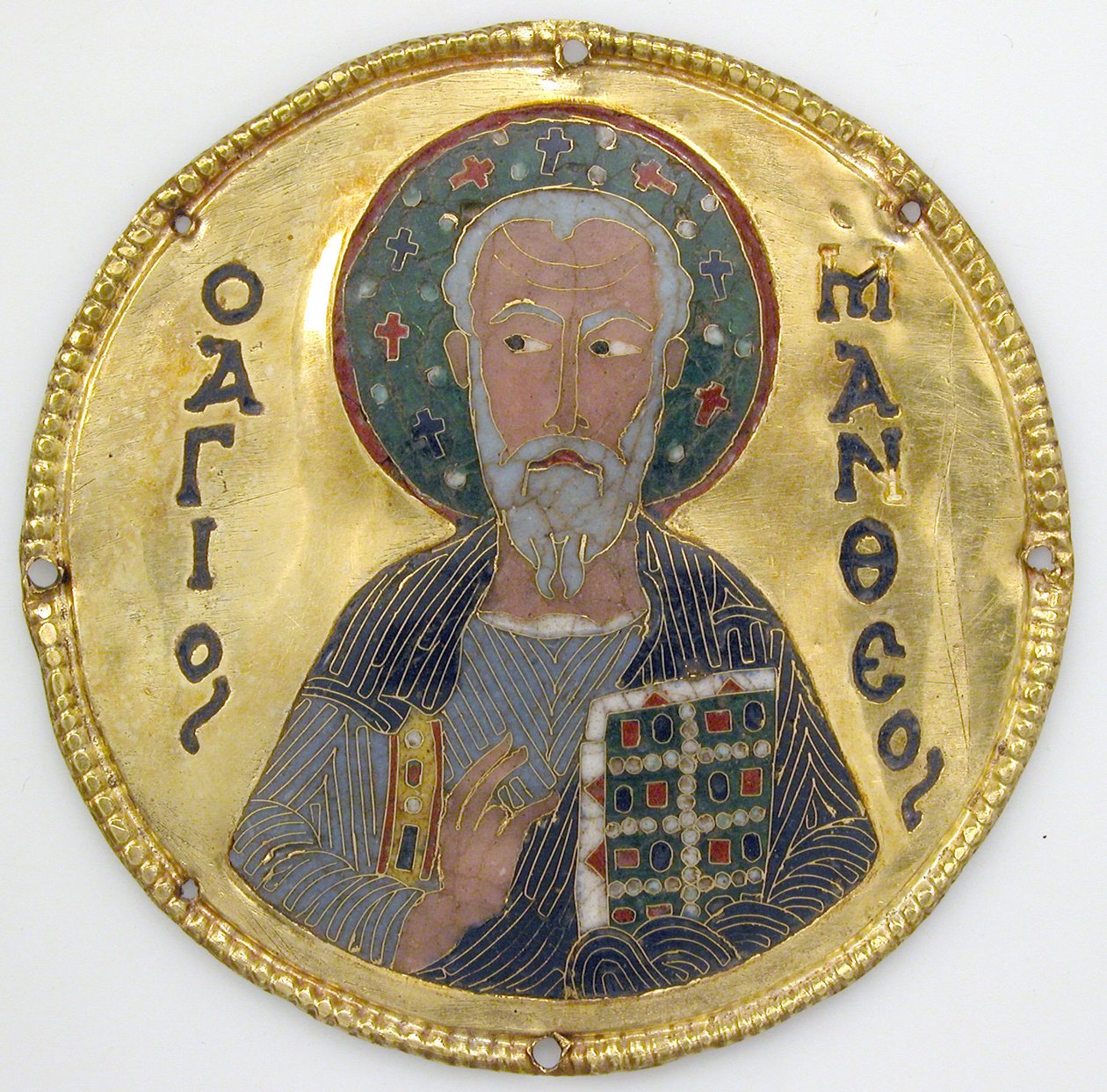 Medallion with Saint Matthew from an Icon Frame by Byzantine
