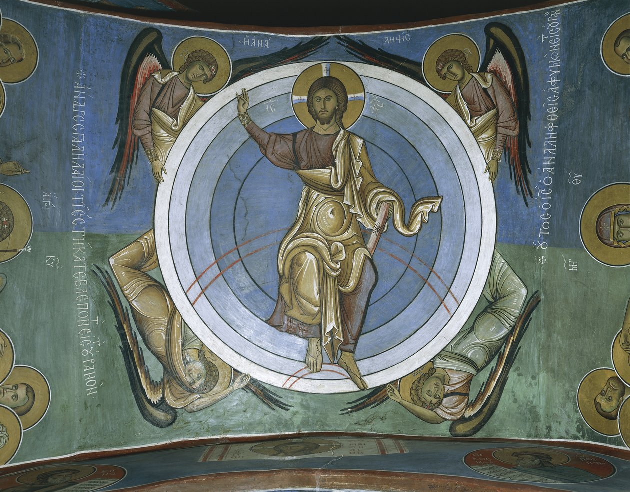 Paintings of Jesus Christ with angels, Panagia Too Araka, Lagoudera, Cyprus