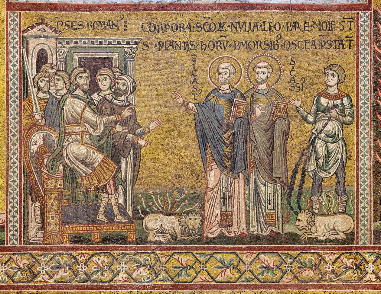 St Cassius and St Casto before the Emperor by Byzantine
