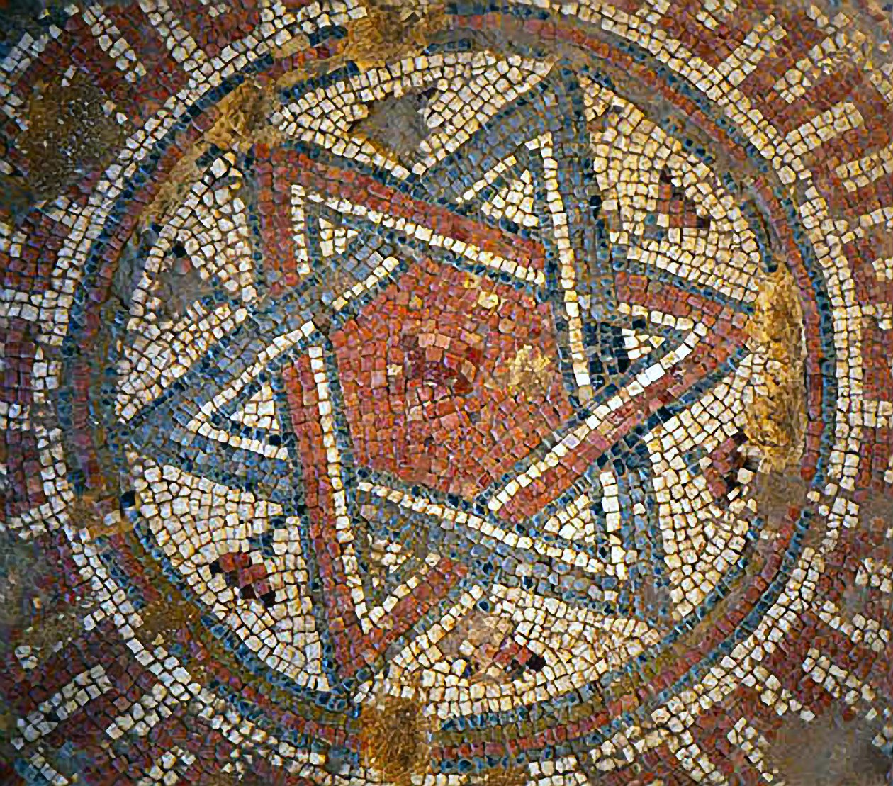 Detail From A Mosaic Floor Depicting The Star Of David From A Byzantine