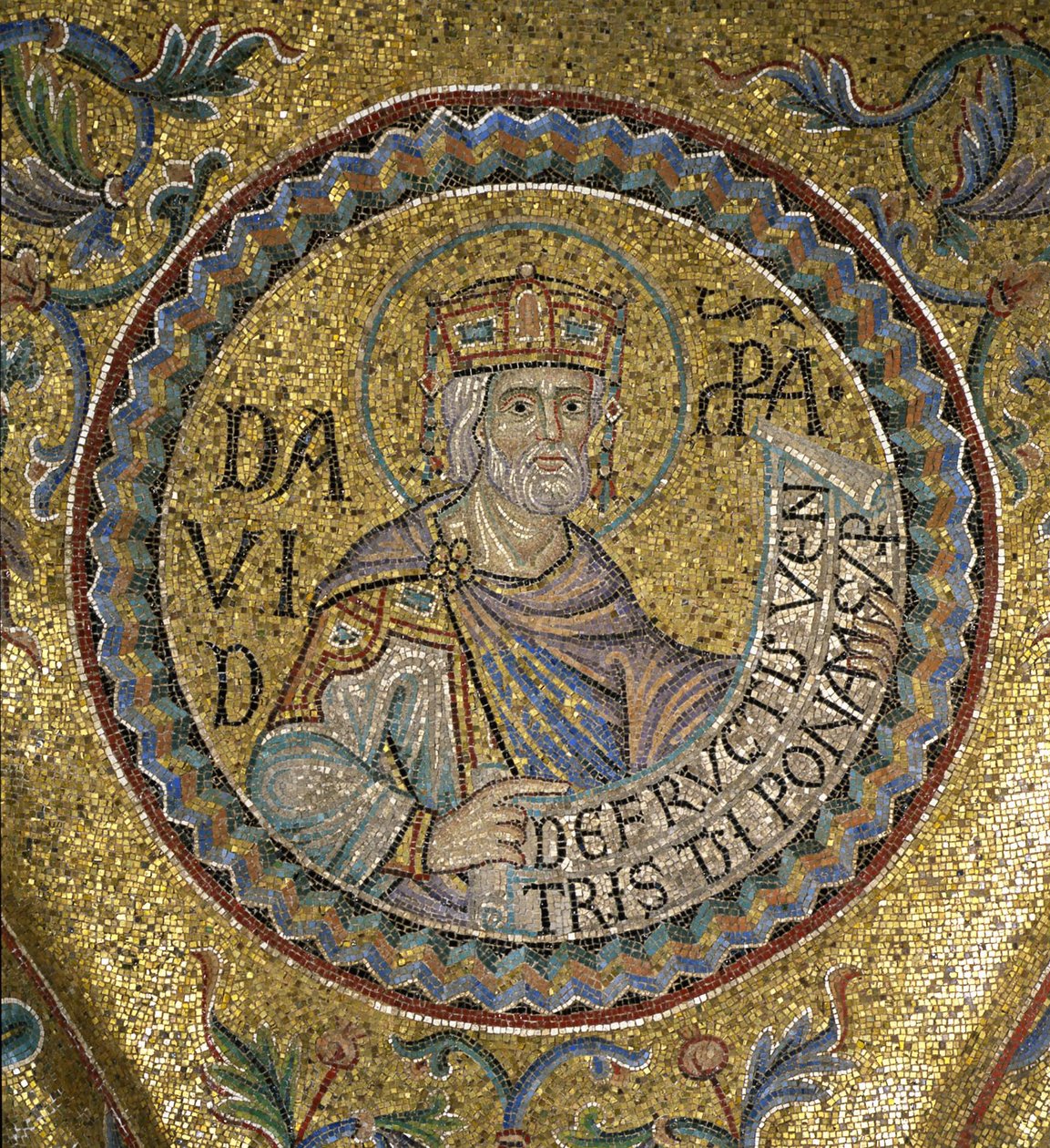 King David (detail) of Interior Mosaics in the St. Mark's Basilica ...