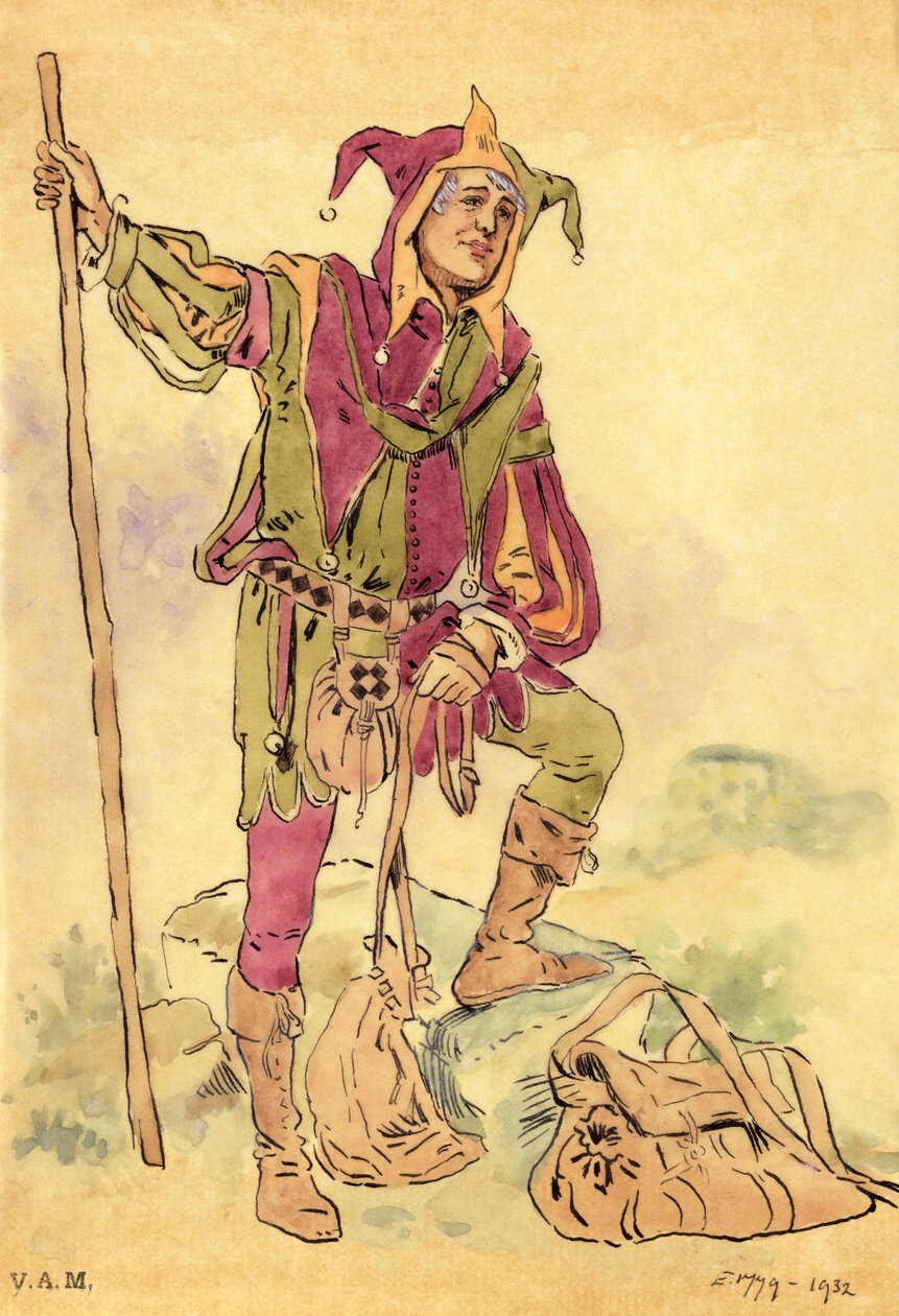 Costume design for a jester for A Midsummer Night's Dream