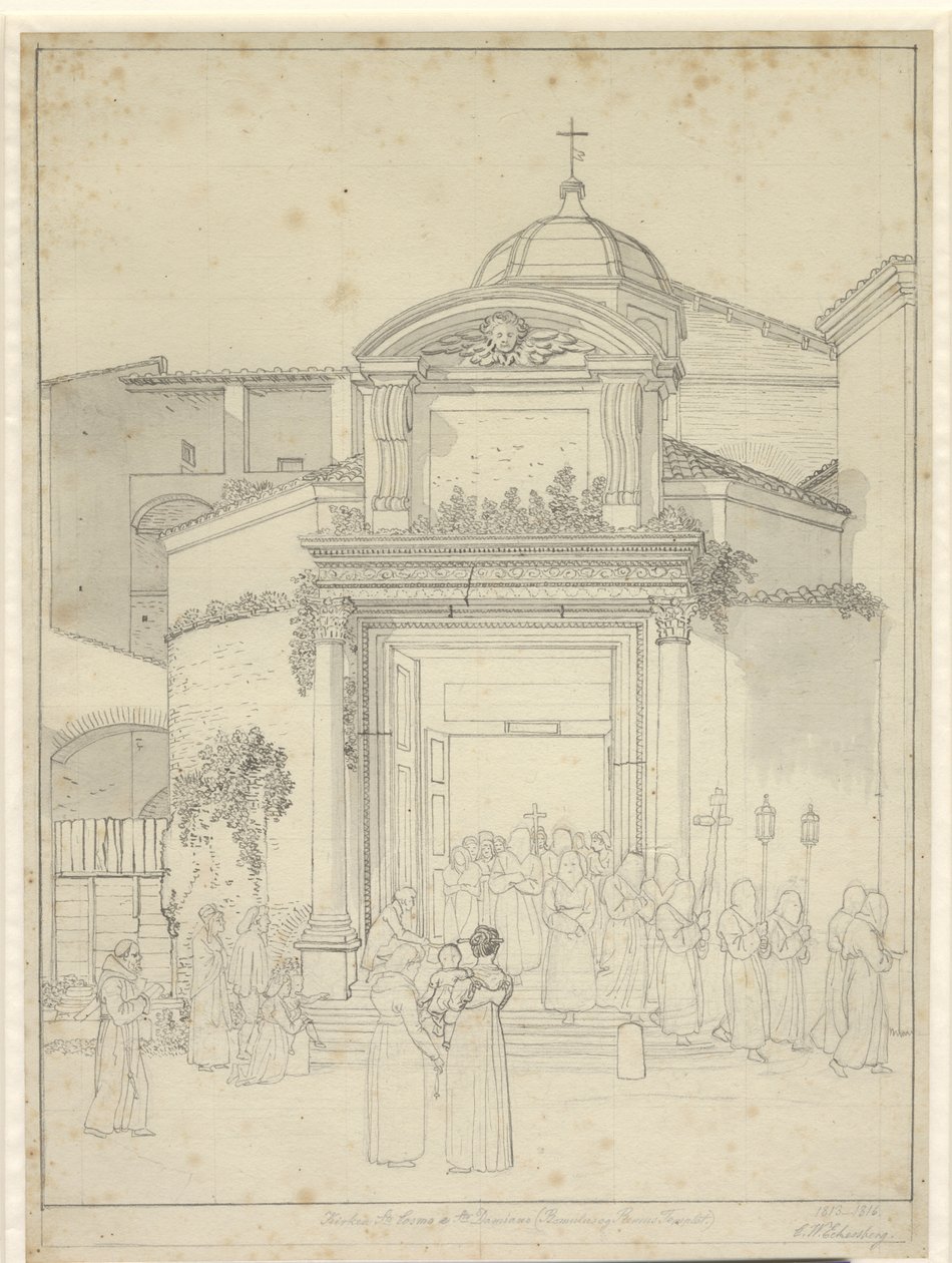 Church of Saints Cosmas and Damian (Temple of Romulus and Remus) with ...