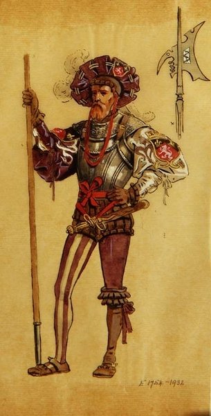 An Armoured Courtier, costume design for As You Like It