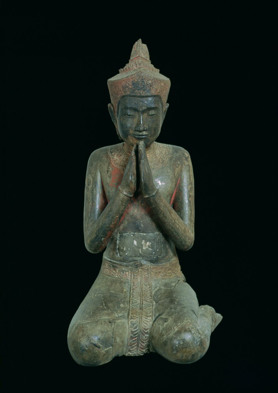 Praying Kneeling Figure, Angkor, 15th-16th Century