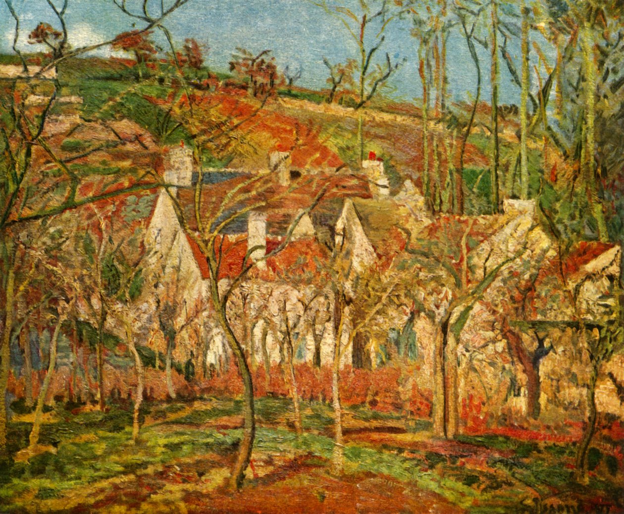 The Red Roofs by Camille Jacob Pissarro: Fine art print