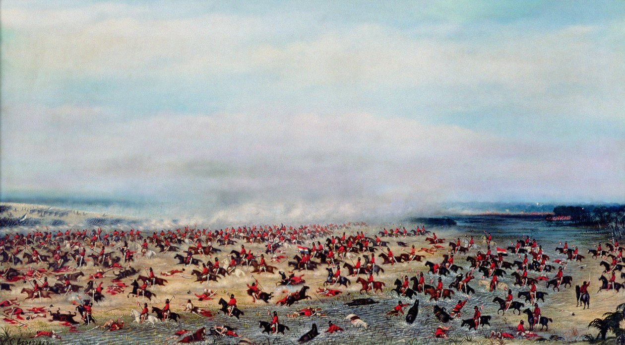 Battle of 'Tuyuti', from the Paintings Depicting the Triple Alliance War