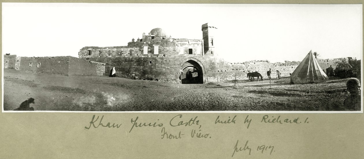 Front view of Khan Yunis Castle, built by Richard I, July 1917