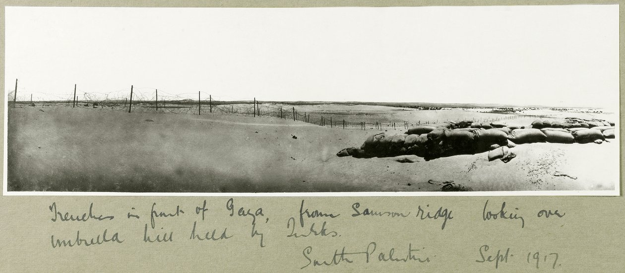 Trenches in Front of Gaza, from Samson Ridge Looking Over Umbrella Hill