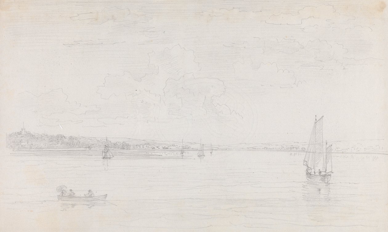 Sketch of Cowes, Isle of Wight, from the Solent