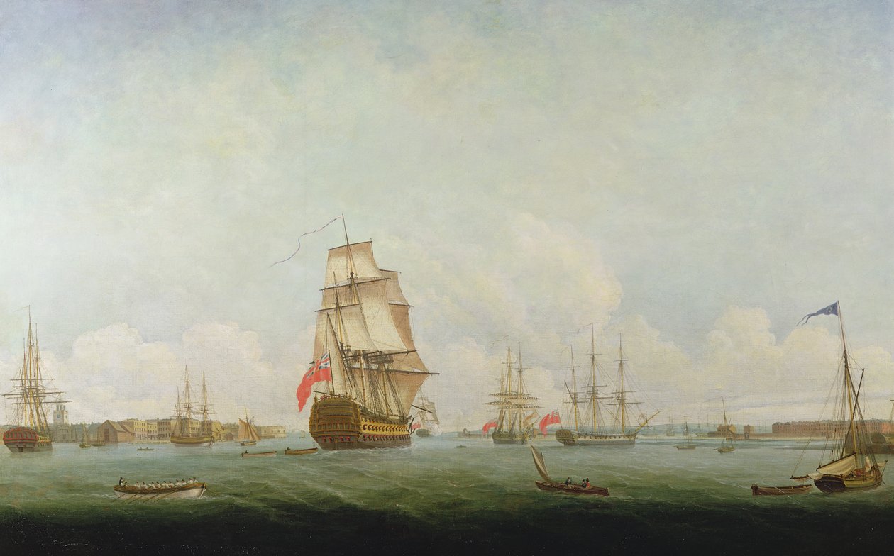 Victory leaving Portsmouth by Captain William Elliott