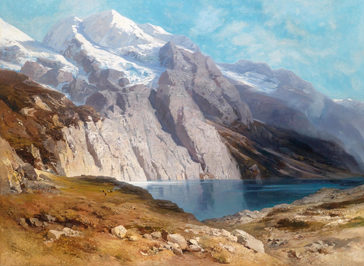 View of the Doldenhorn with Oeschinensee by Carl Heyn