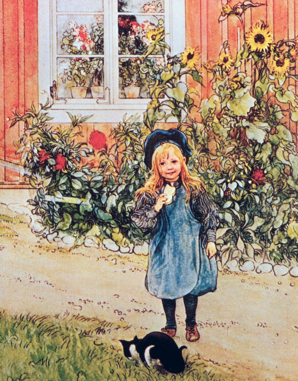 Brita with Sunflowers by Carl Larsson: Buy fine art print