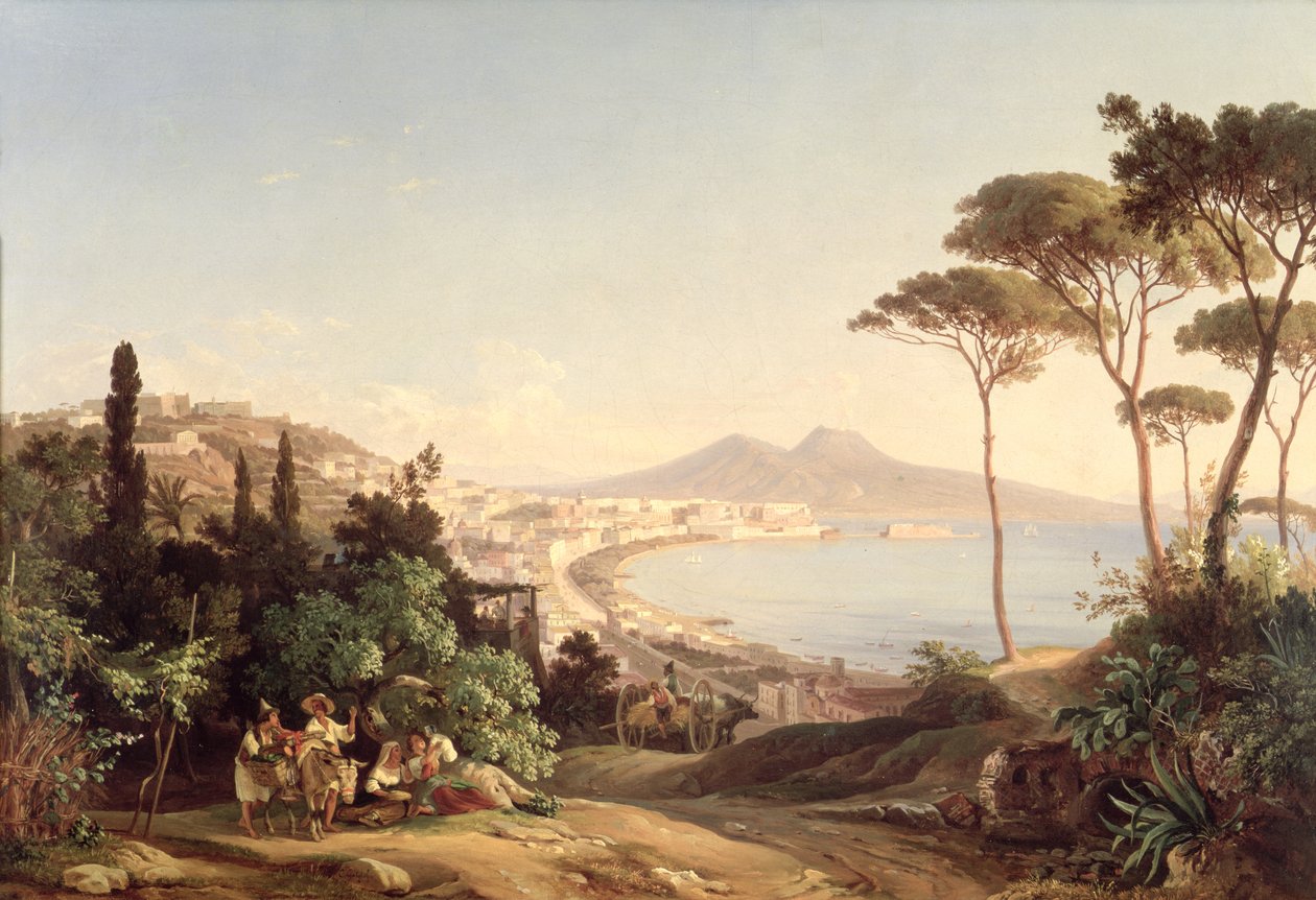 View of Naples by Carl Wilhelm Goetzloff: Fine art print