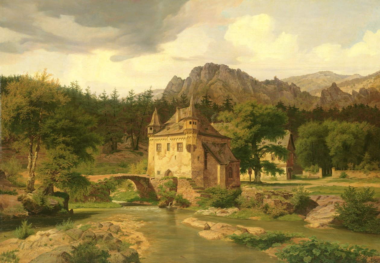 Castle in the Mountains, 1835 by Carl Dahl: Fine art print