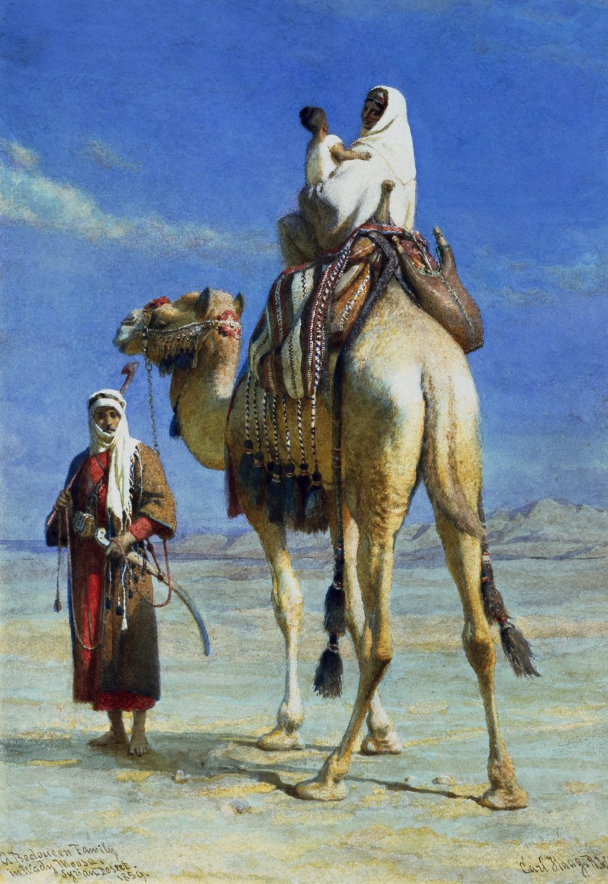 A Bedoueen Family in Wady Mousa, Syrian Desert by Carl Haag