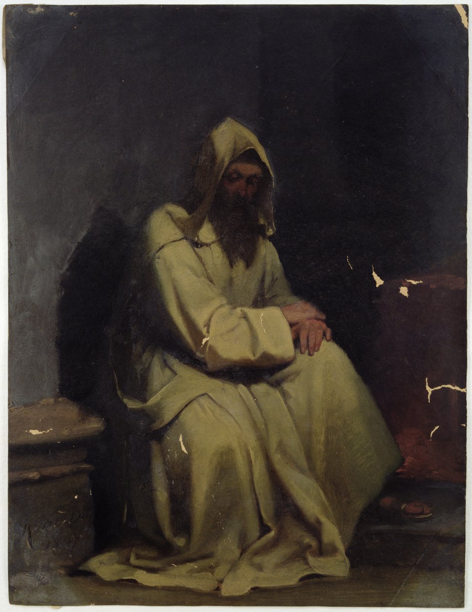 Portrait of a Monk Seated, 1847 by Carl Haag: Fine art print
