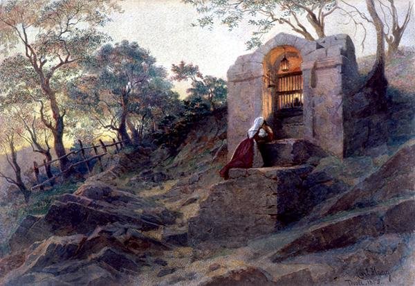 A Mandolin Player in Tivoli by Carl Haag: Fine art print