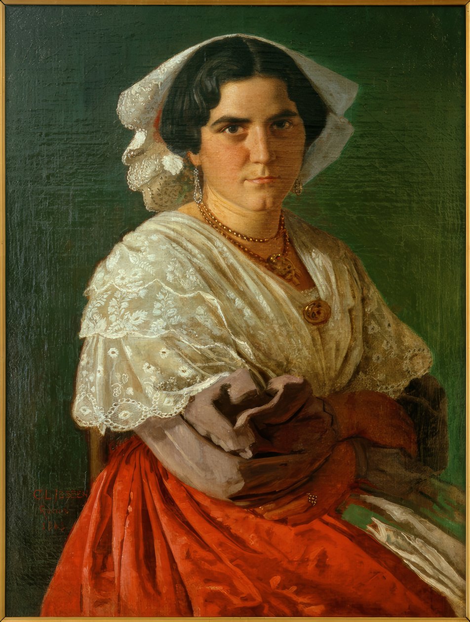 Portrait of an Italian Woman in Folk Costume