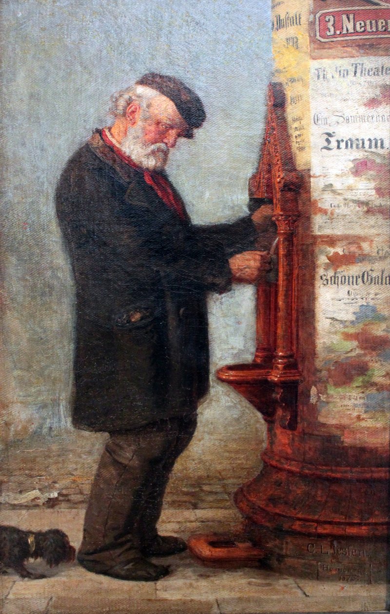 Man at the fountain by Carl Ludwig Jessen: Fine art print