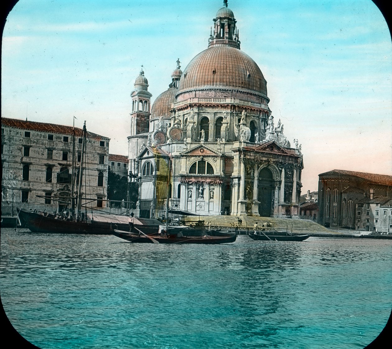 View to Basilica Santa Maria della Salute, Venice, Italy, circa 1910 ...