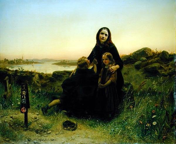 The Mourning Widow, 1852 by Carl Wilhelm Huebner