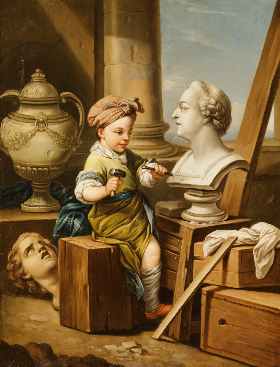 The Four Arts - Sculpture by Carle van Loo: Fine art print