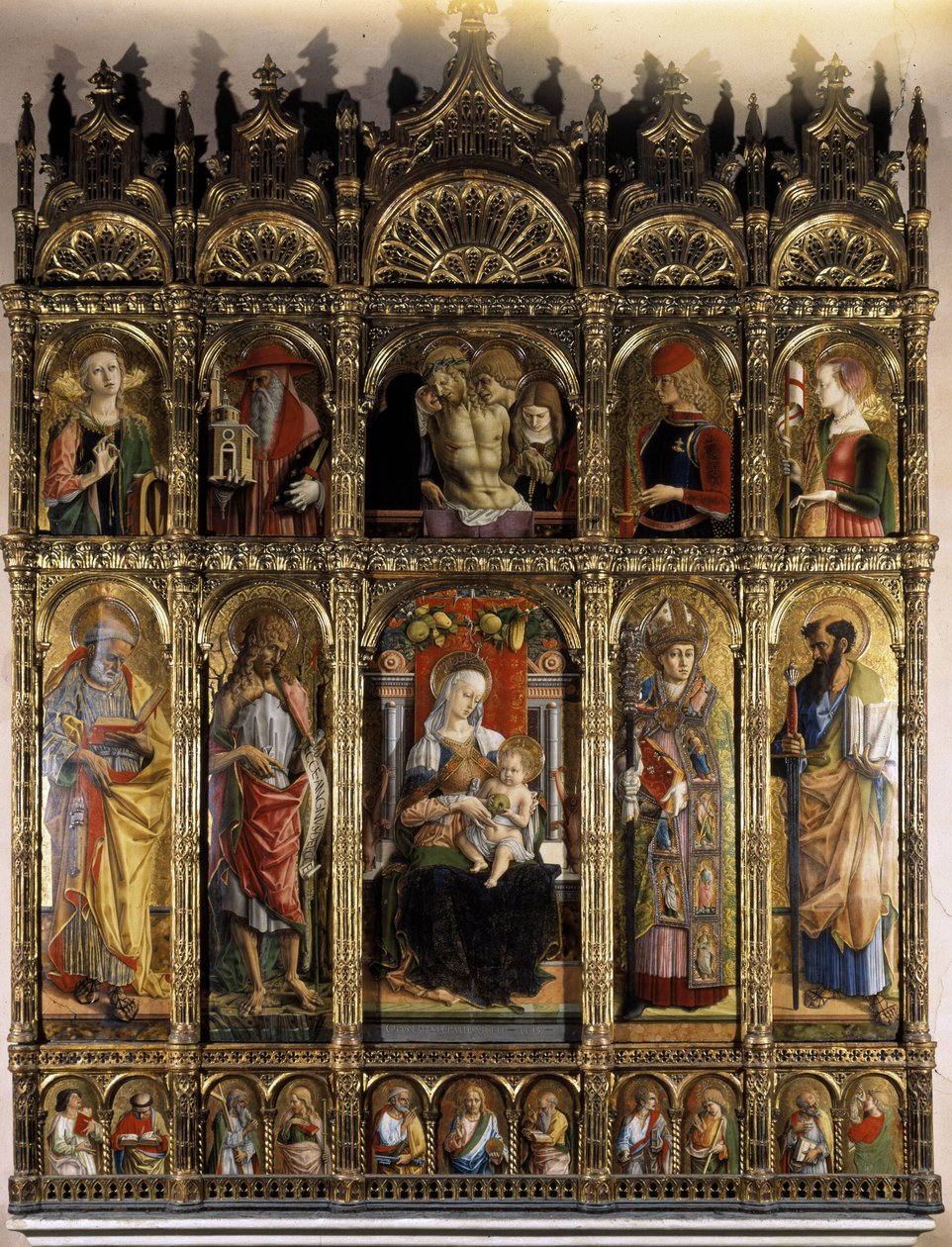 Polyptych Showing a Pieta, and the Lower Part a Madonna with Child
