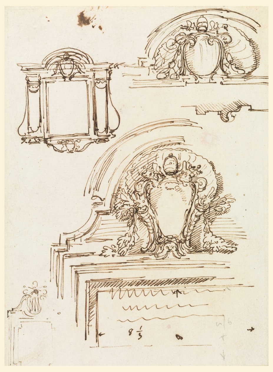 Sketches for Frames, for the Sacristy of St. Peter's, 1740–58