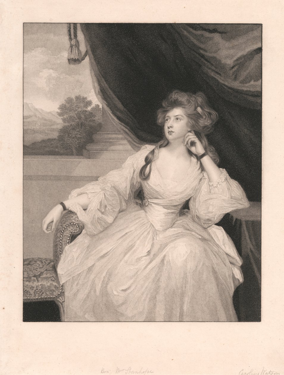 Hon. Mrs. Stanhope as 'Contemplation' by Caroline Watson