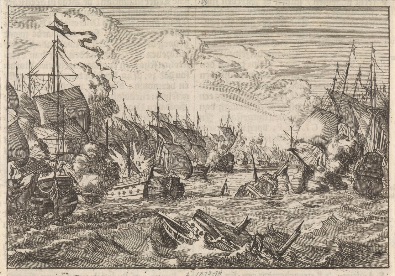 Battle of Solebay, 1672 by Caspar Luyken: Fine art print