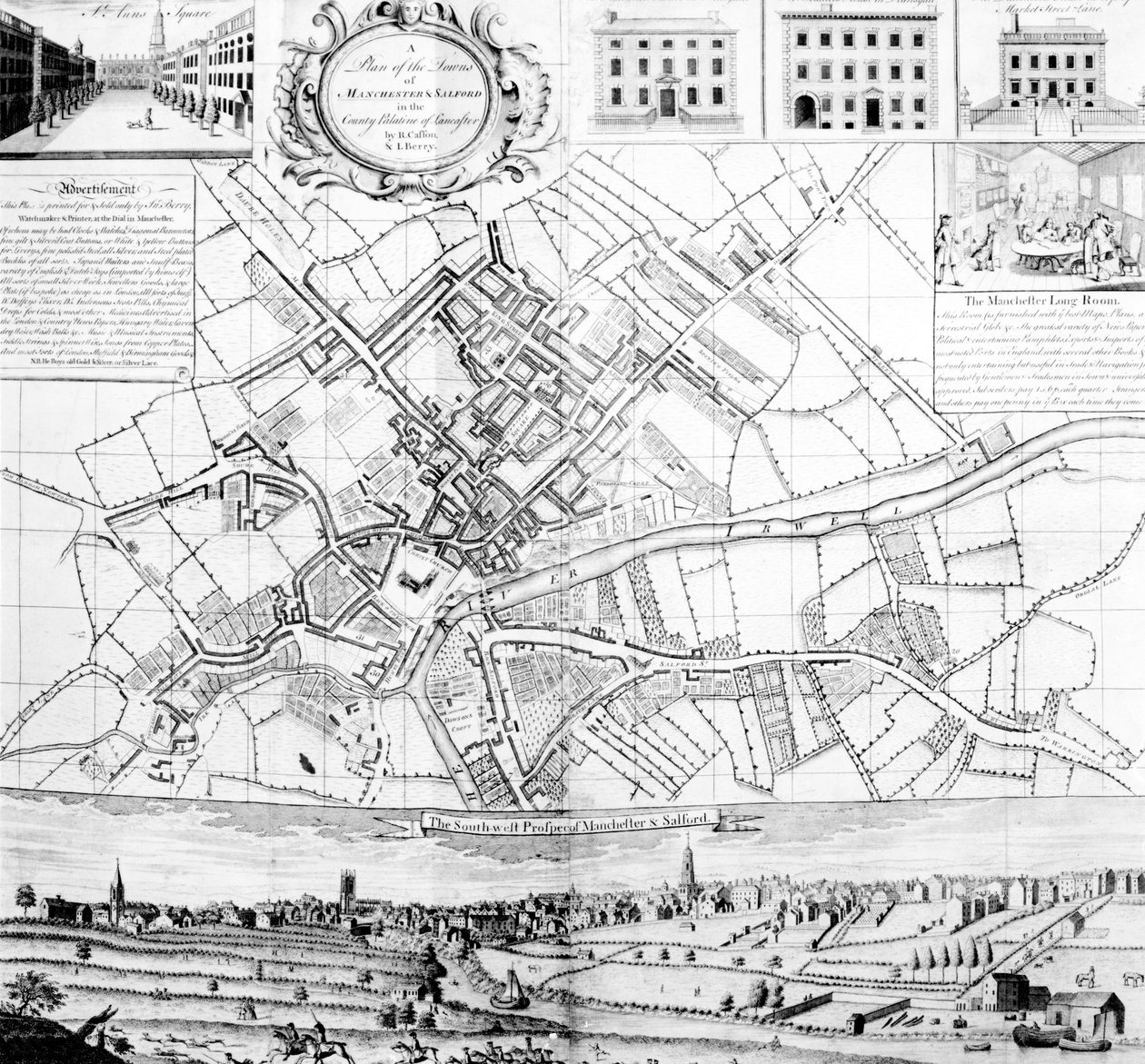 Map of Manchester by Casson and Berry: Buy fine art print