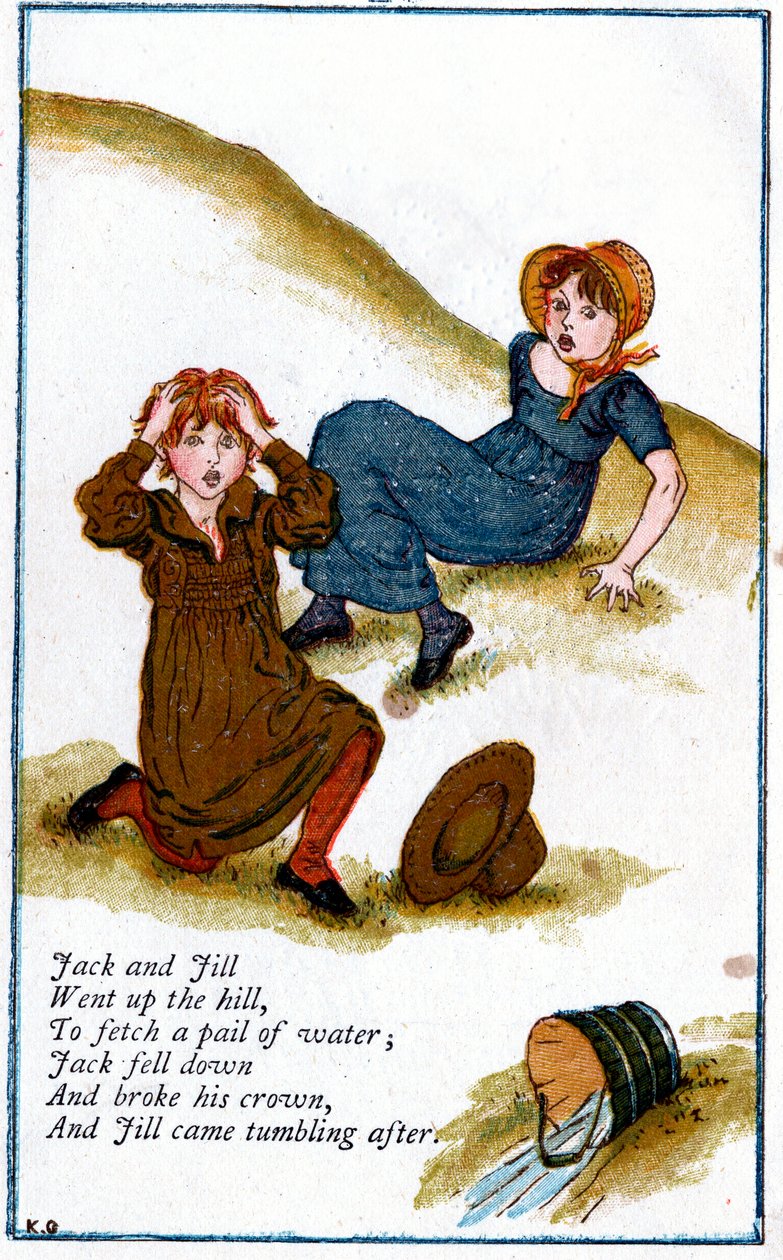 Illustration for 'Jack and Jill Went Up the Hill', Kate Greenaway 1846-1901