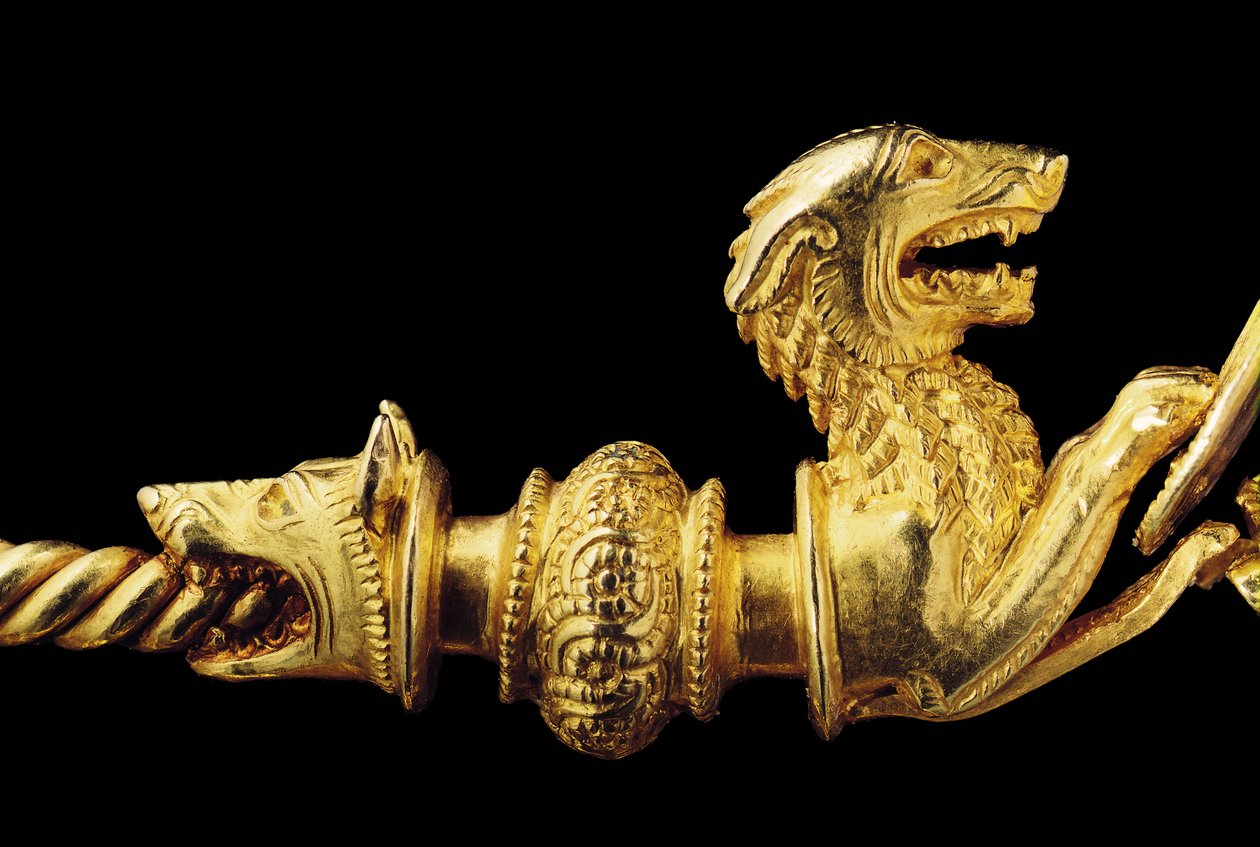 Highly important La Tene warrior fibula (detail) by Celtic