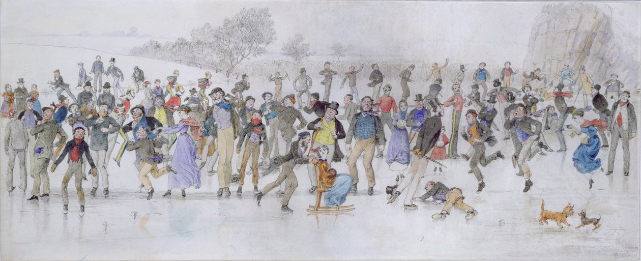 Skating Scene by Charles Altamont Doyle: Fine art print
