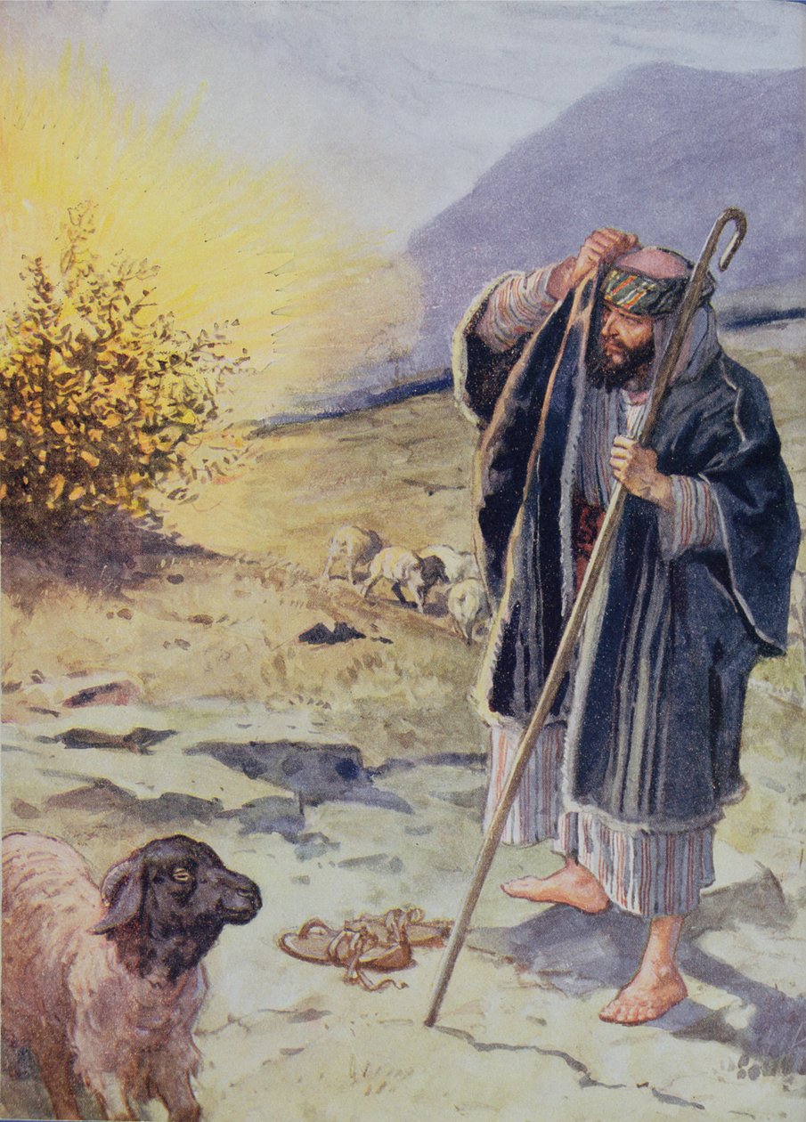 'Fear grew in Moses' heart', illustration from 'Through the Bible ...