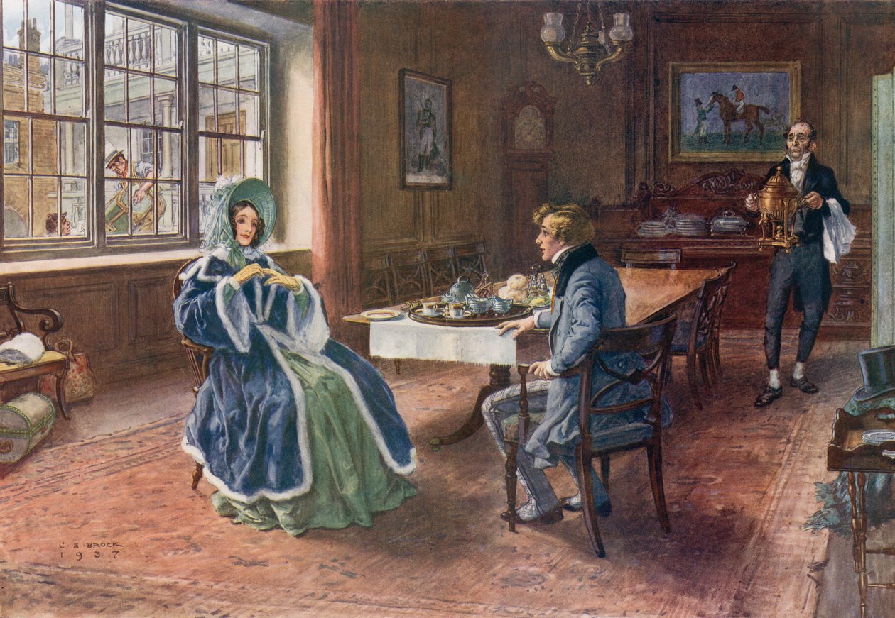 Great Expectations, Pip Entertains Estella to Tea at the Cross Keys in ...