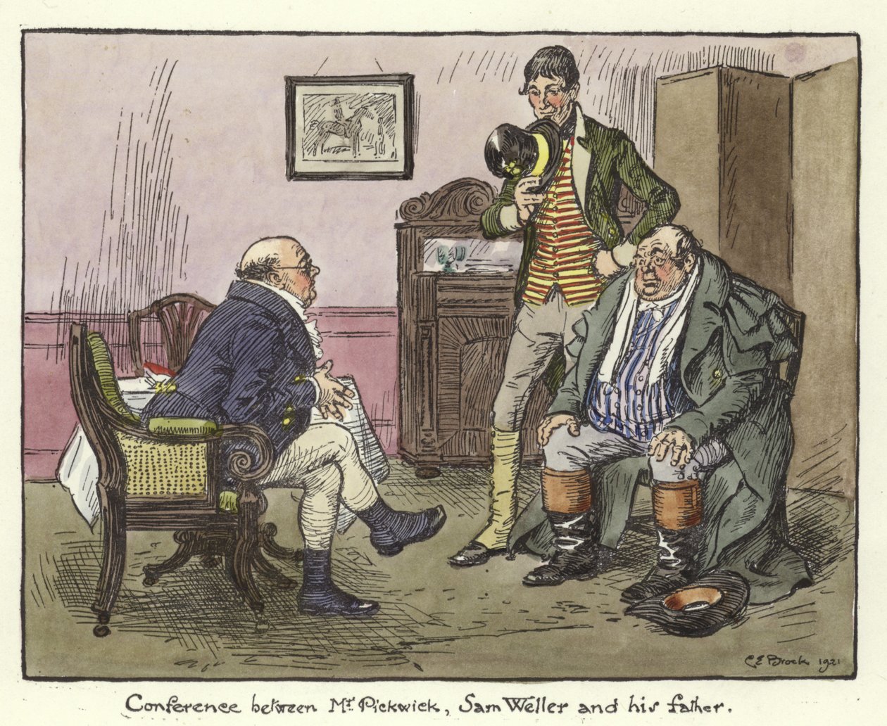 Illustration for the Pickwick Papers by Charles Edmund Brock