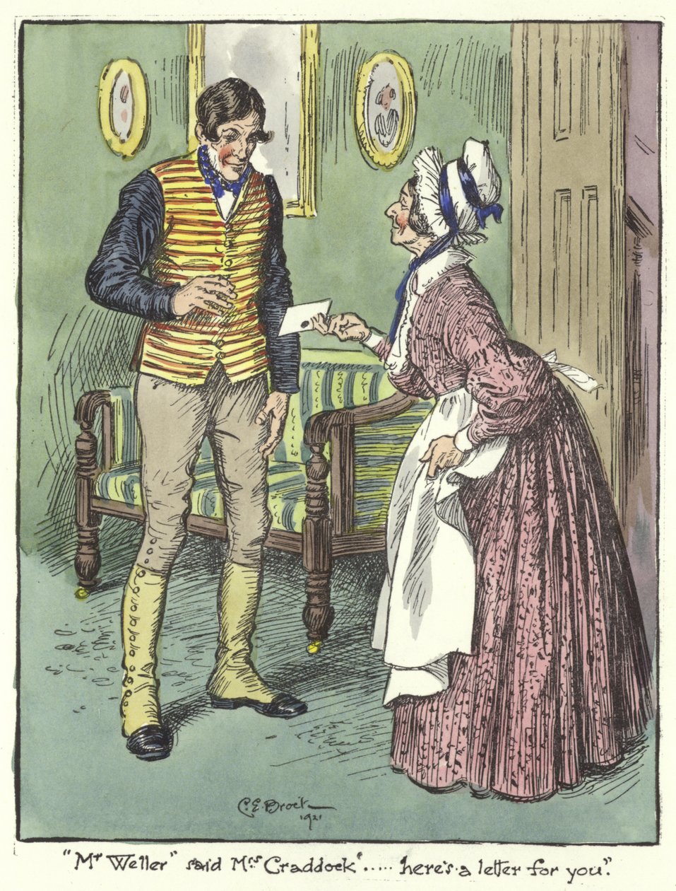 Illustration for the Pickwick Papers by Charles Edmund Brock