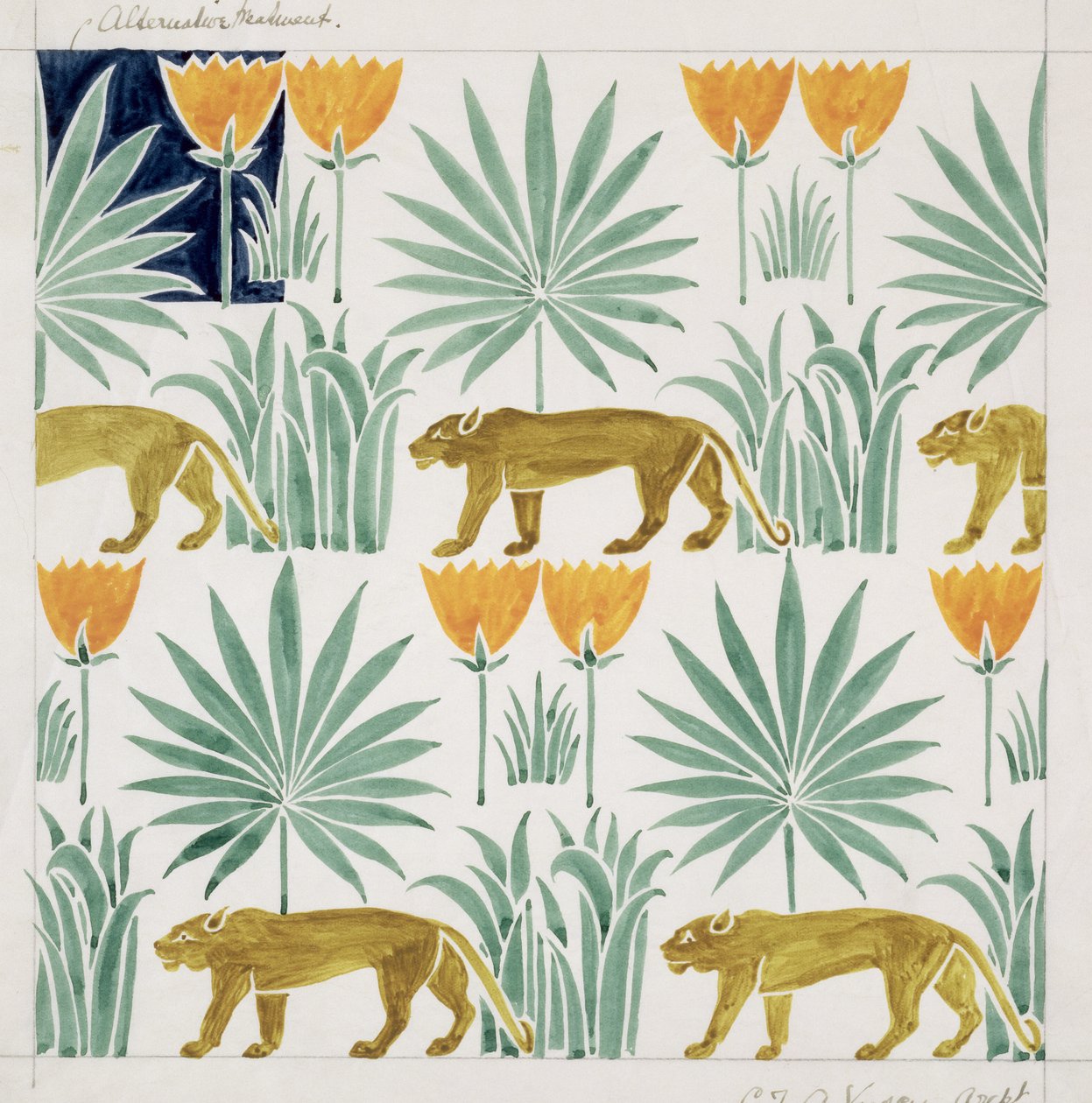 'Tiger' Design, May 1918 by Charles Francis Annesley Voysey