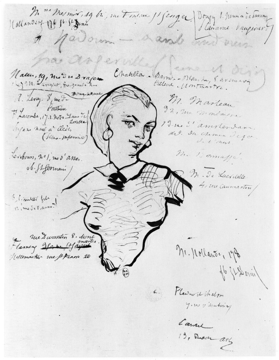 Portrait of Jeanne Duval with Notes by Auguste Poulet-Malassis