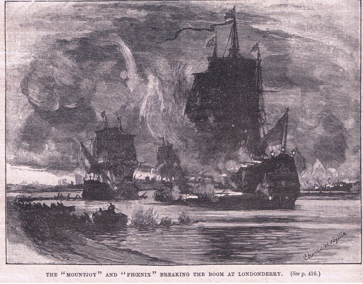 The 'Mountjoy' and the 'Phoenix' Breaking the Boom at Londonderry AD 1689